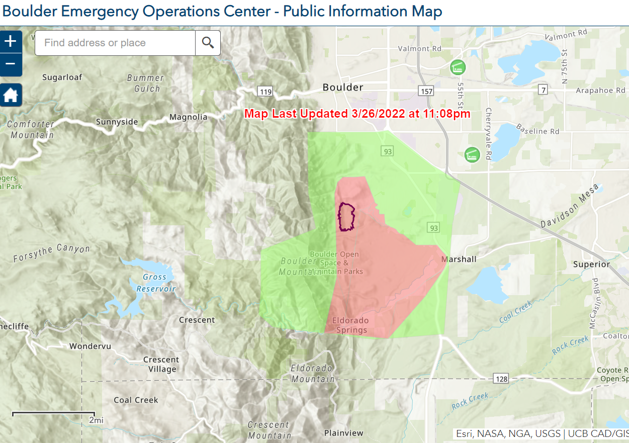 #NCARFire updated evacuation map is available - Boulder ODM